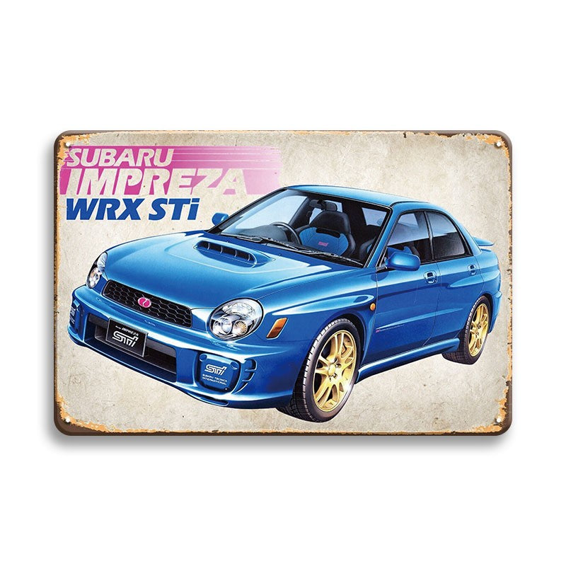 Subaru WRX STI Metal Sign – JDM Rally Legend Decor – NextWave Essentials