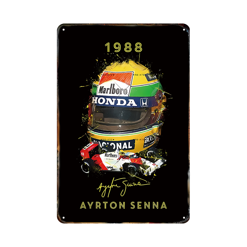 Ayrton Senna F1 Metal Sign – 1988 Champion Tribute – NextWave Essentials