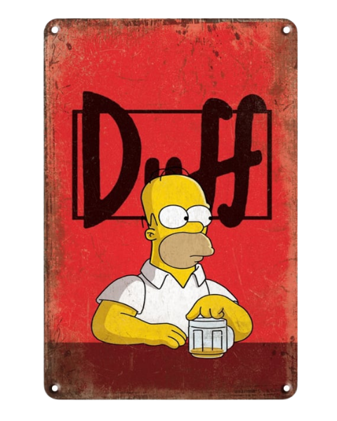 Homer Simpson Duff Beer Metal Sign – Retro Decor – NextWave Essentials