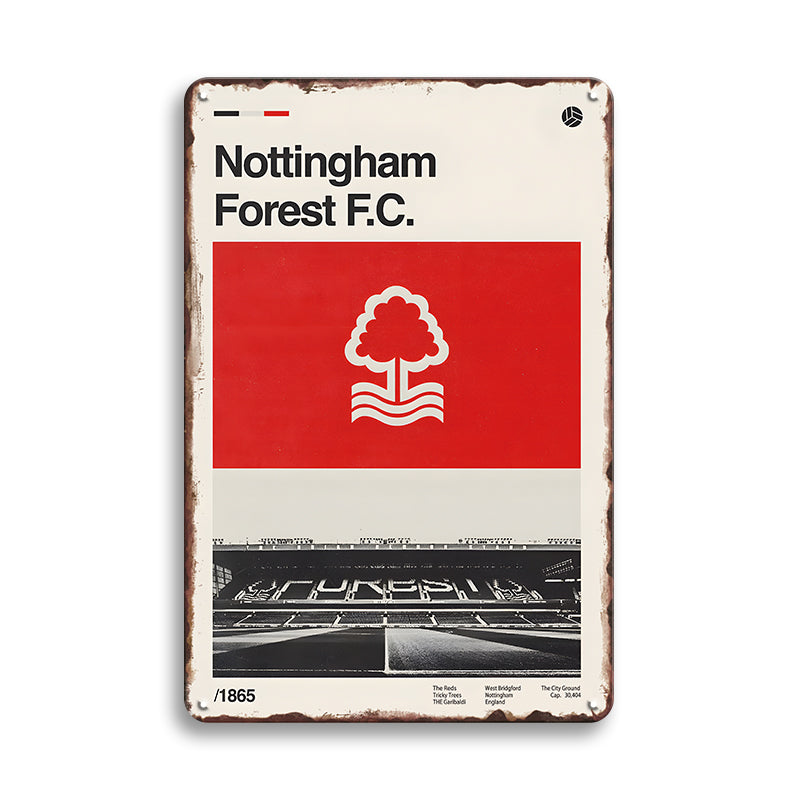 Nottingham Forest FC The City Ground Stadium Poster – Metal Sign ...